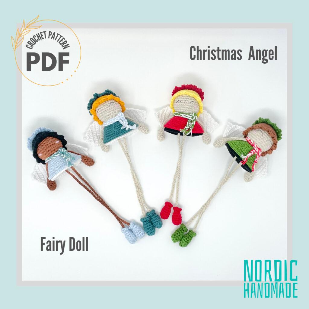 Christmas doll amigurumi pattern, Angel Fairy doll crochet pattern ...