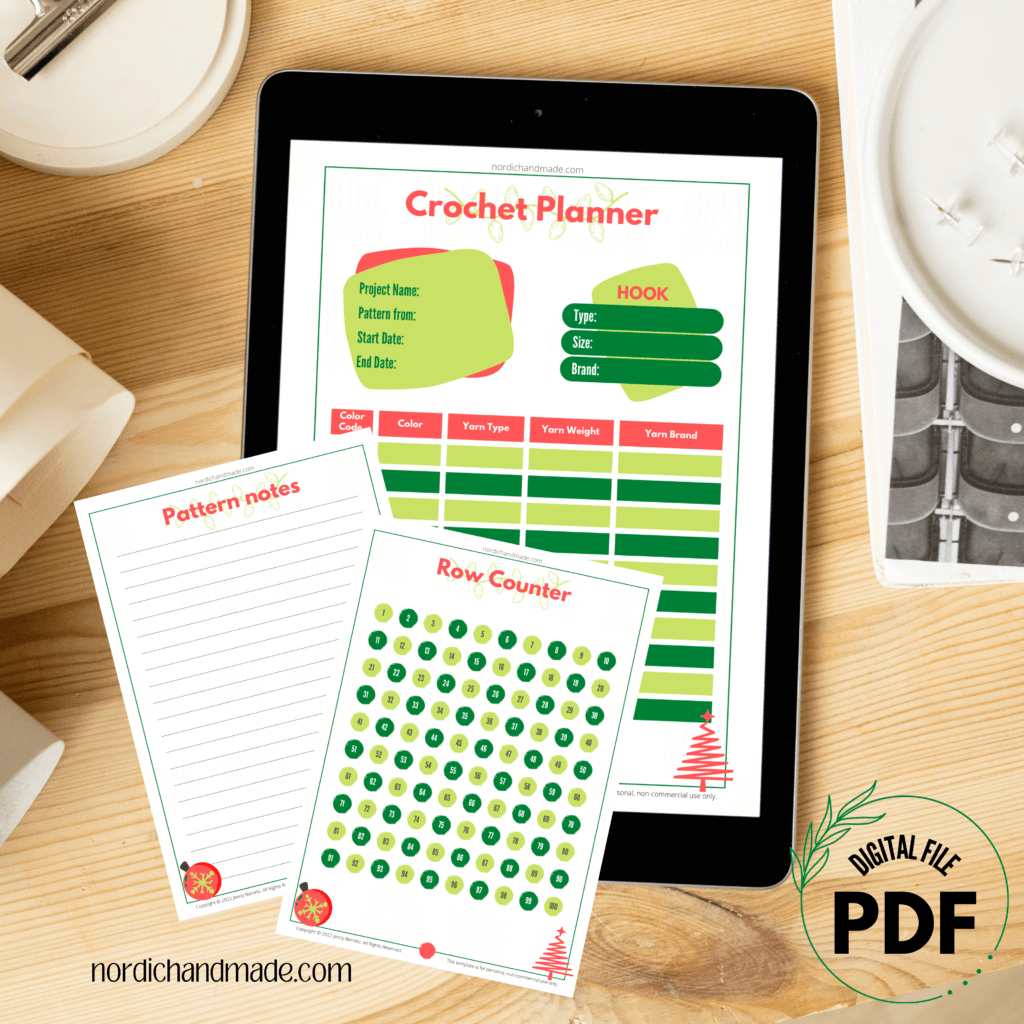 Printable Crochet Project Planner – Christmas Edition | Nordic Handmade